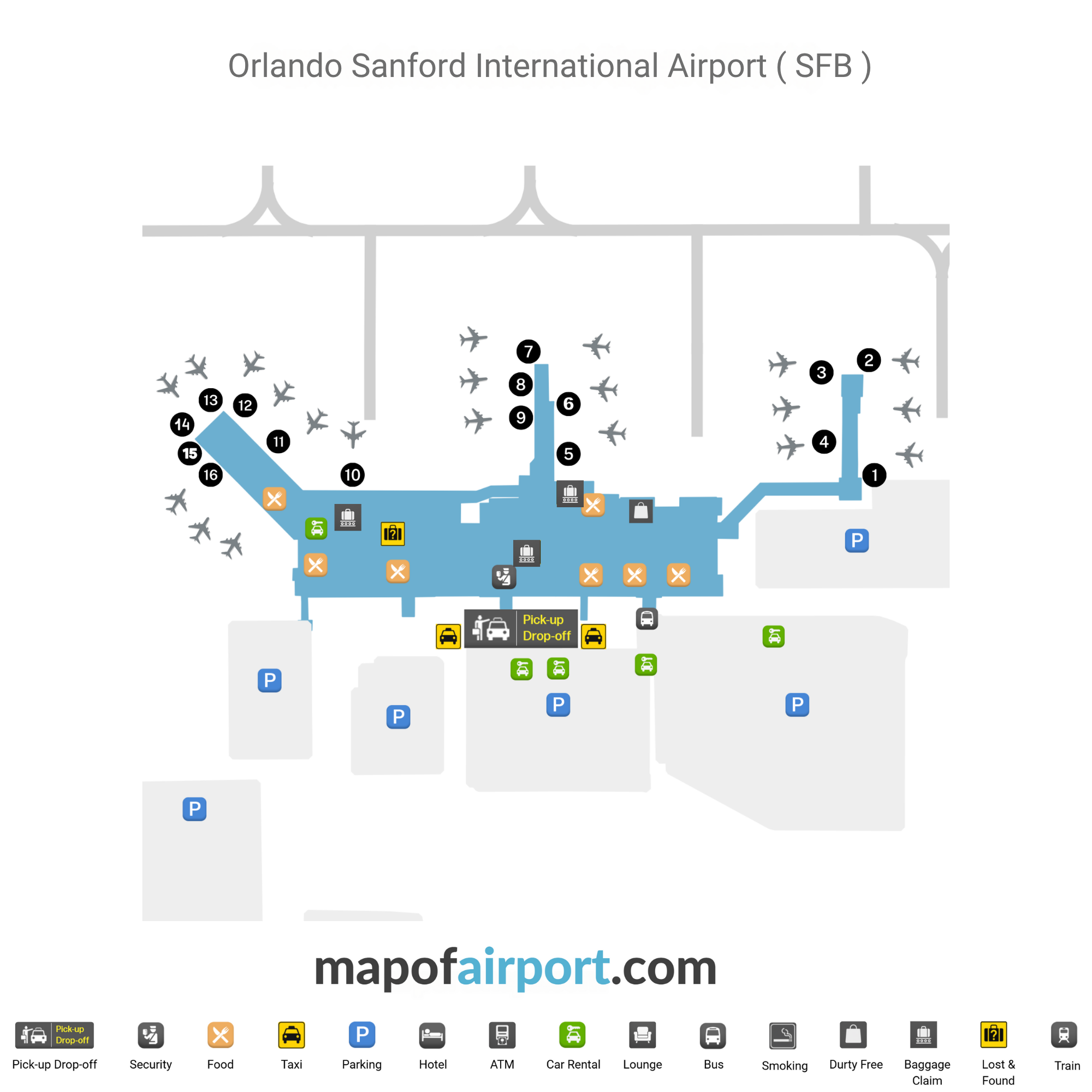 Orlando Sanford International Airport (SFB) - Terminal Map