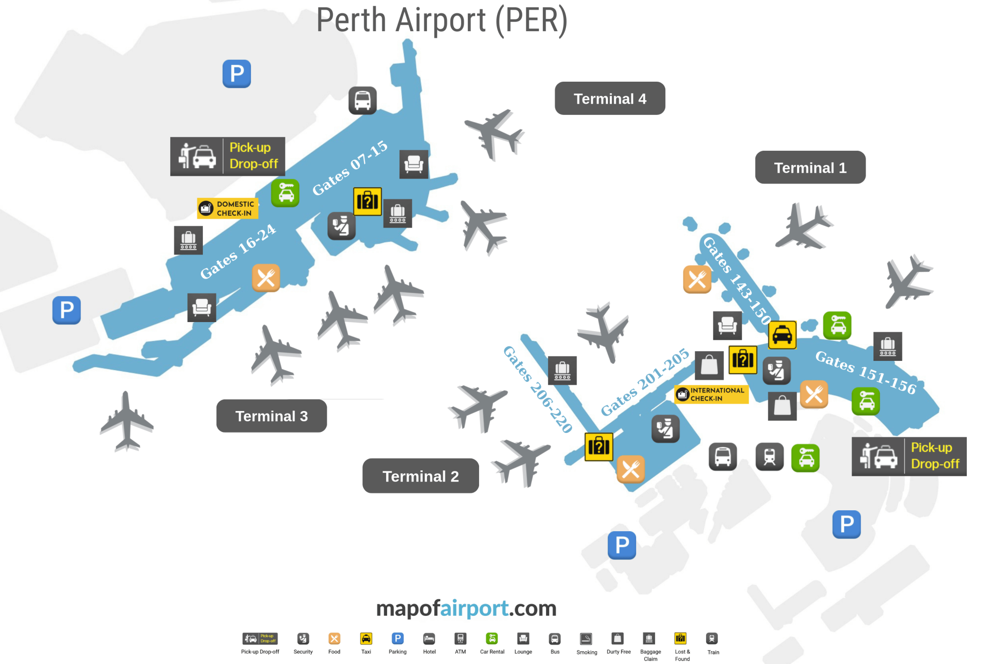 Australia Airport Maps - Australian Airports Terminal Layouts